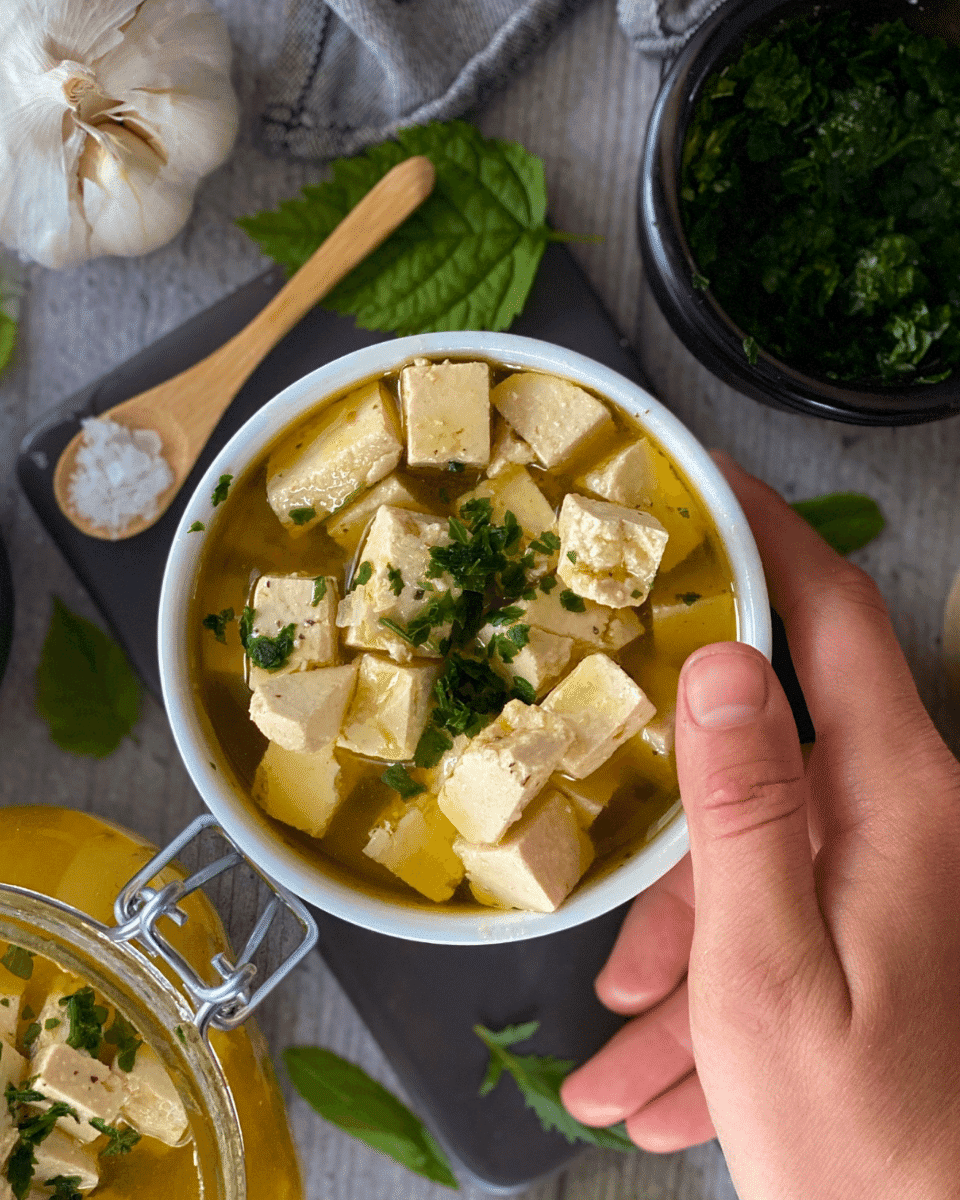 Vegansk fetaost gjord på tofu – enkelt recept! | Yipin