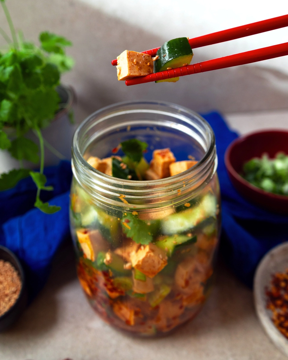 Asiatisk gurksallad med tofu – gott & enkelt recept | Yipin