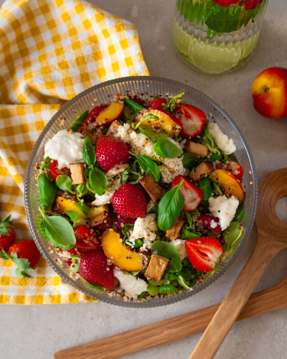 Fräsch sommarsallad med jordgubbar – enkel & god | Yipin